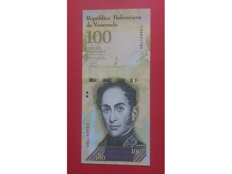 100.000.000 bolivares 2017 god Venecuela UNC