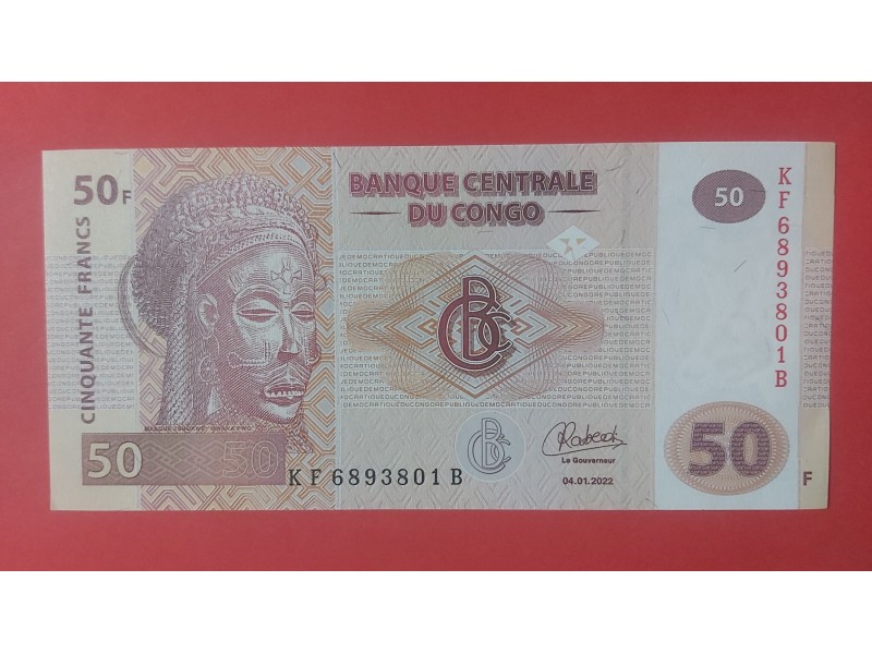 50 francs 2022 god Kongo aUNC