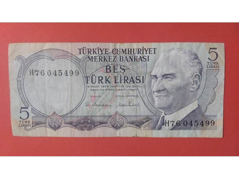 5 lira 1970 god Turska F