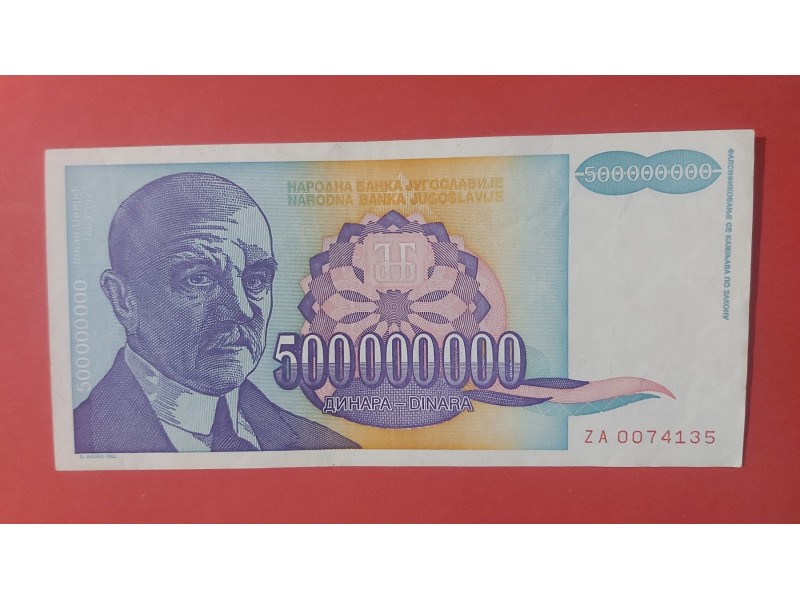 ZA 500.000.000 dinara 1993 god Cvijić Vf