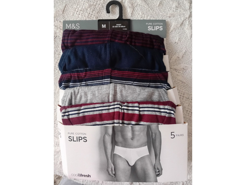 M&S muske slip gaće pamuk vel M