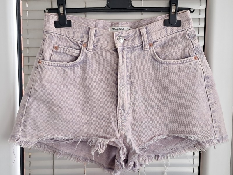 PULL & BEAR roze teksas sorts vel 36