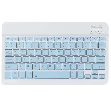 ULTRA-THIN QUIET BLUETOOTH KEYBOARD FOR PC, TABLET, IPAD, PHONE, TV - BLUE