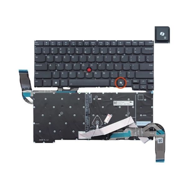 Tastatura za laptop Lenovo Thinkpad T14s Gen 5 Gen 6 T14s 5th 6th Gen veliki enter, backlight i gumb
