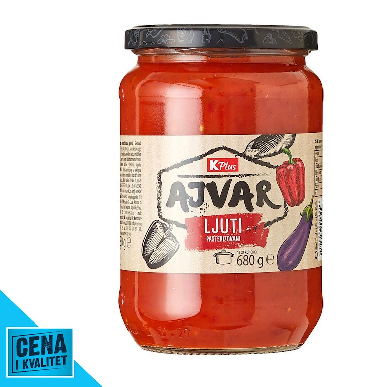 K plus ajvar ljuti sa povrcem 680g