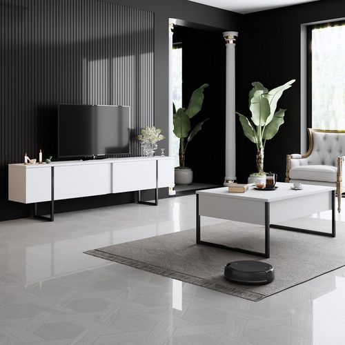 Luxe Set - Bela i Crna Garnitura za Dnevnu Sobu