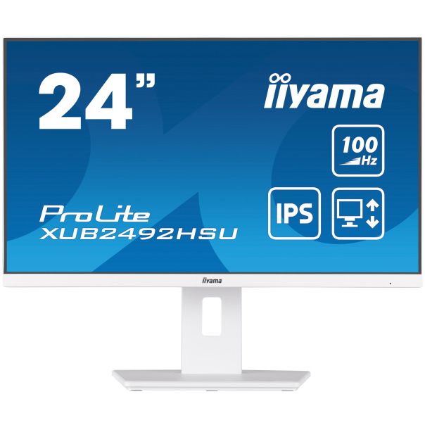 IIYAMA Monitor 23.8" XUB2492HSU-W6 IPS 1920x1080/100Hz/0.4ms/HDMI/DP/USB/zvučnic
