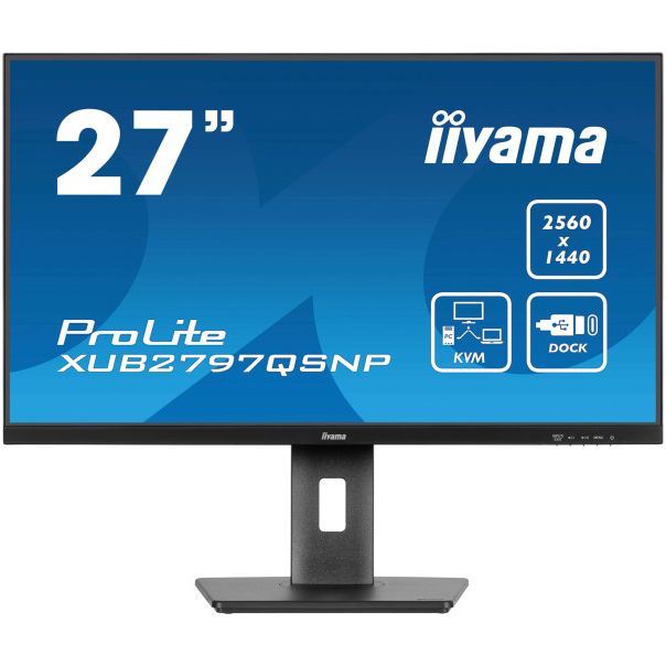 IIYAMA Monitor 27" XUB2797QSNP-B1 IPS 2560x1440/100Hz/1ms/HDMI/DP/USB/RJ45/zvučn