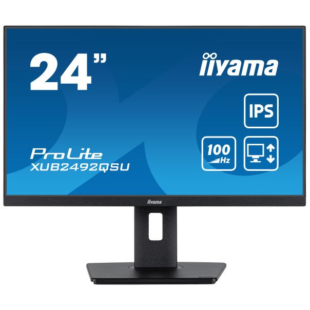 IIYAMA Monitor 23.8" XUB2492QSU-B1 IPS 2560x1440/100Hz/0.5ms/HDMI/DP/USB/zvučni