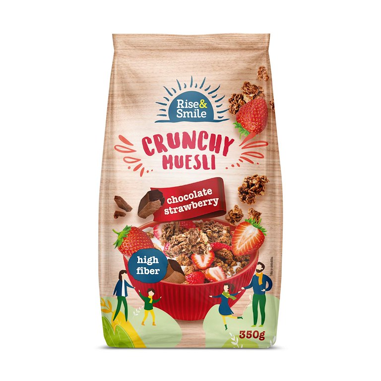 Rise&smile musli crunchy čok jag 350g rise&smi