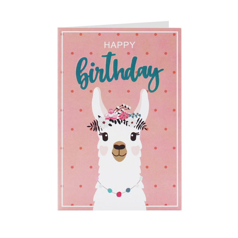 DEXY CO ČESTITKA HAPPY BIRTHDAY LAMA