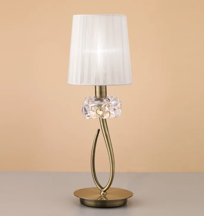Mantra Loewe stona lampa 1xE14 20W prečnik 16cm mesing bela