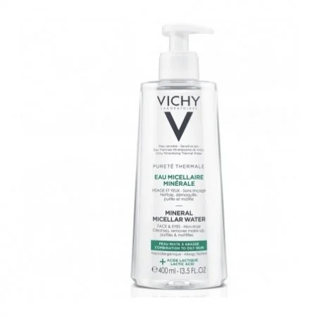 VICHY PURETÉ THERMALE Mineralizovana micelarna voda za mešovitu do masnu kožu sa mlečnom kiselinom, 400ml