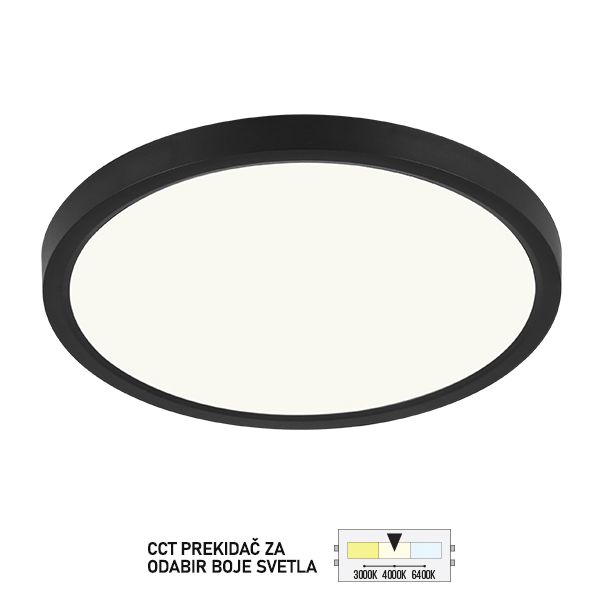 FORMA LED plafonjera 18W 3000K,4000K,6400K LP-701-18 BK
