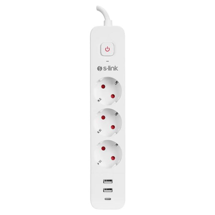Produžni kabl S-Link SPG03TC 3 utičnice 2XUSB 1X TIP-C 1.5m 37303