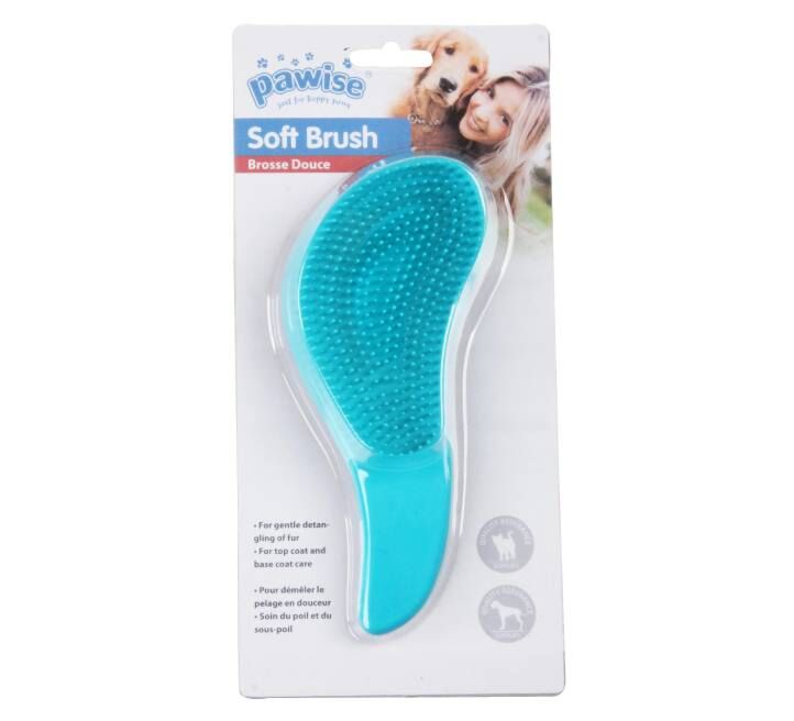 PAWISE GUMENA ČETKA ZA PSE 19 CM - PLAVA A2202001