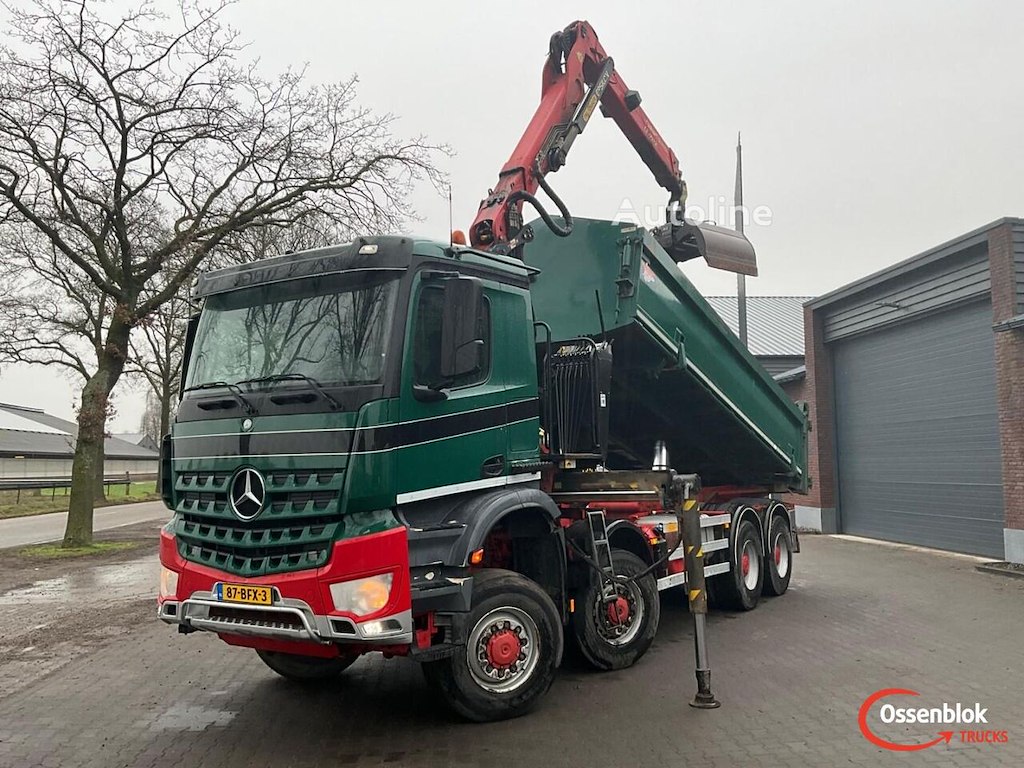 Mercedes-Benz Arocs 4142 8x8 Euro 6, 2 zijden kipper met Palfinger Q170Z95TR k kiper