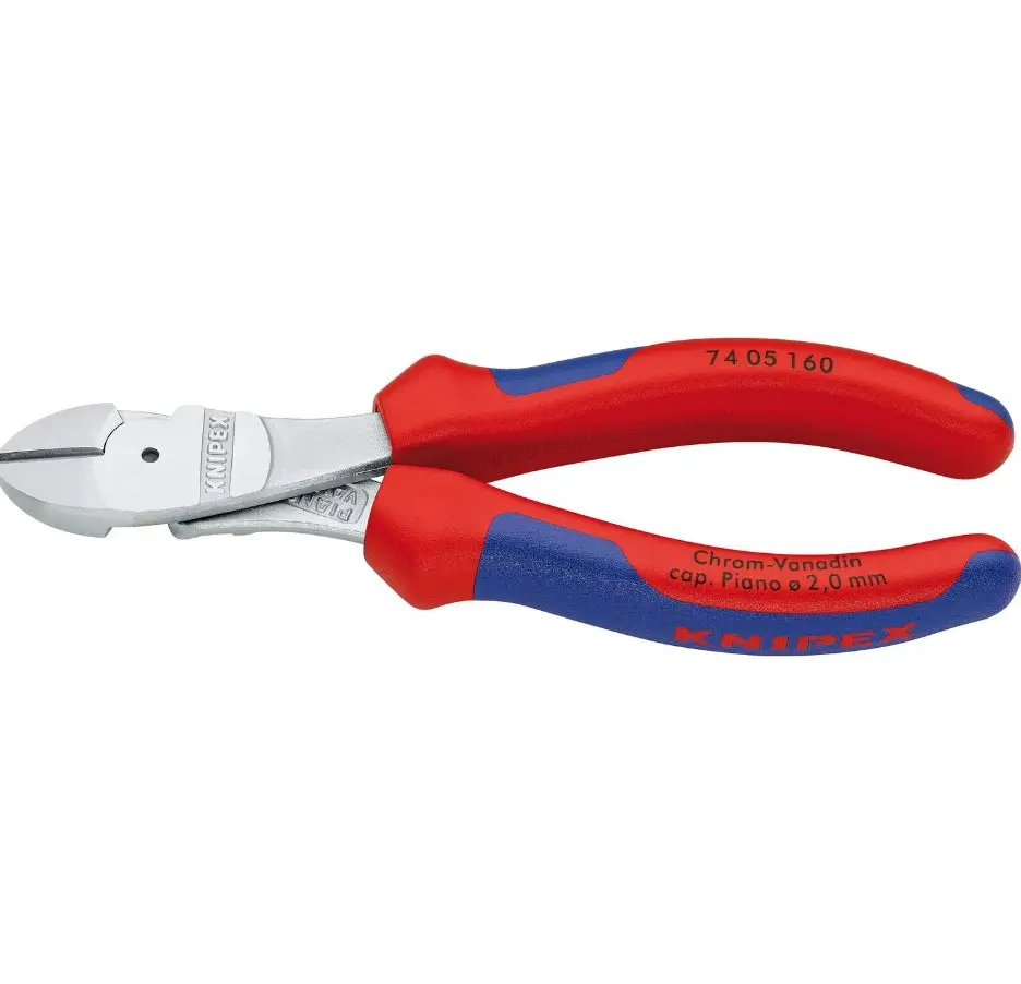 KNIPEX Bočne sečice ojačane hromirane 160 mm 74 05 160 crveno-plave