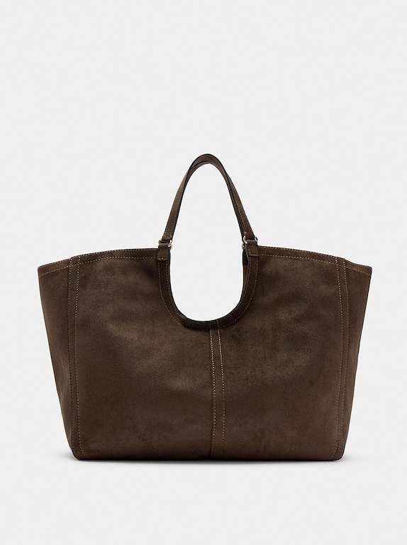 LEATHER-EFFECT SHOPPER BAG WITH POUCH