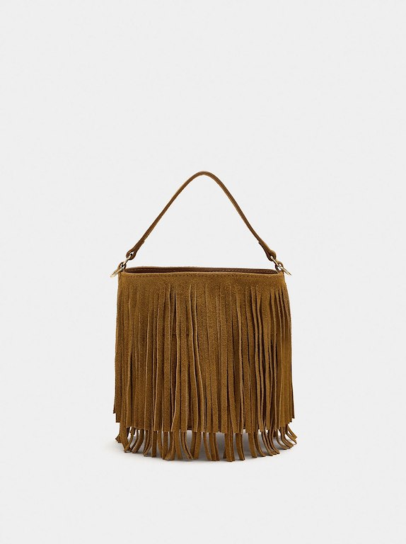 LEATHER SHOULDER BAG WITH FRINGES