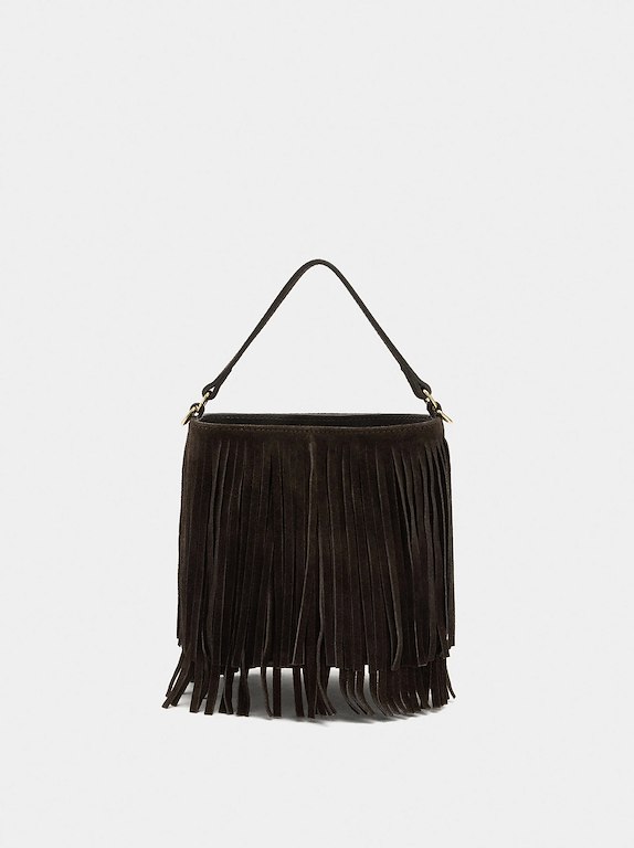 LEATHER SHOULDER BAG WITH FRINGES