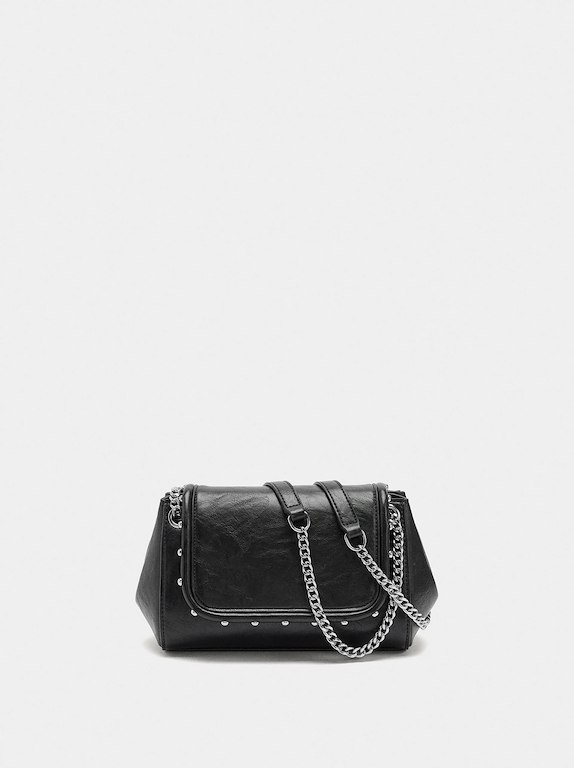 SHOULDER BAG WITH FLAP AND STUDS