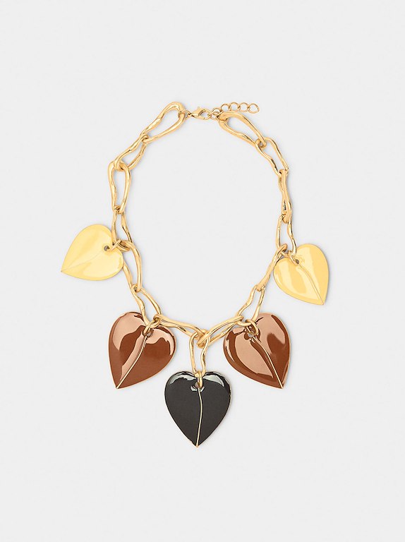SHORT NECKLACE WITH ENAMELLED HEARTS