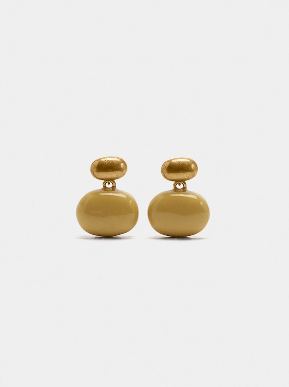 ROUNDED EARRINGS WITH ENAMEL