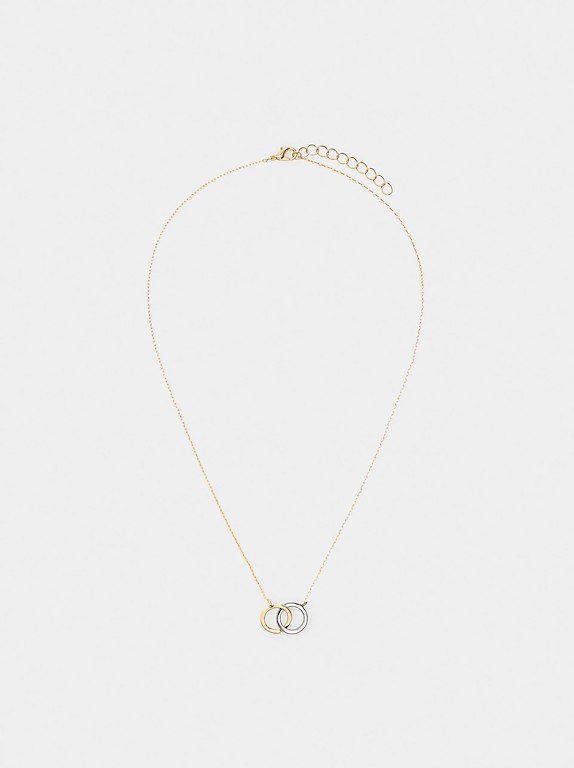 BICOLOR INTERLACED HOOP NECKLACE