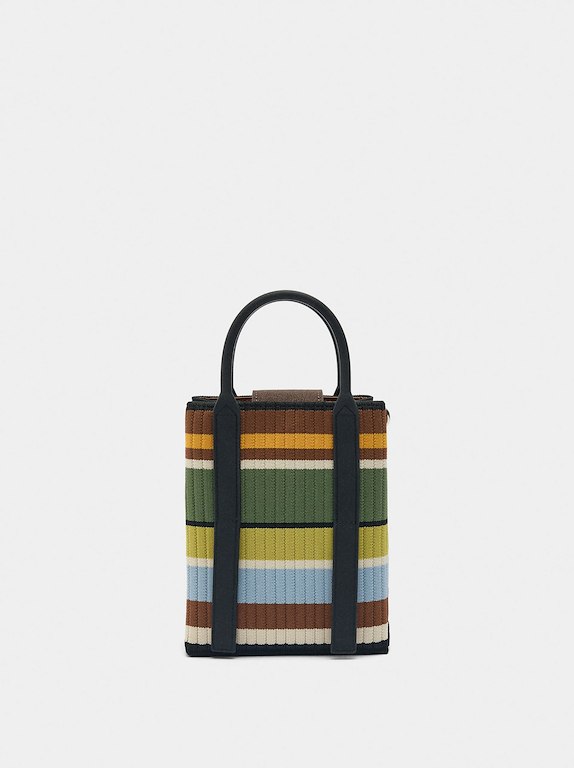 MOBILE PHONE BAG IN STRIPED KNIT