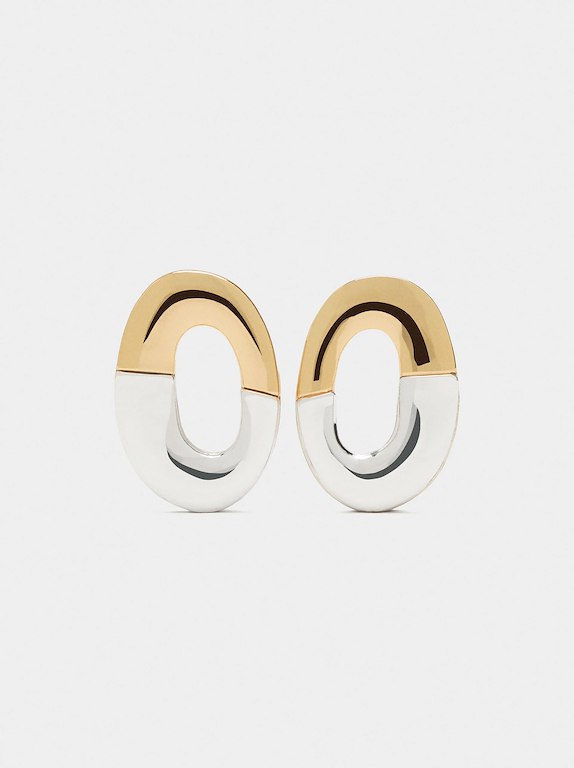 BICOLOUR OVAL EARRINGS