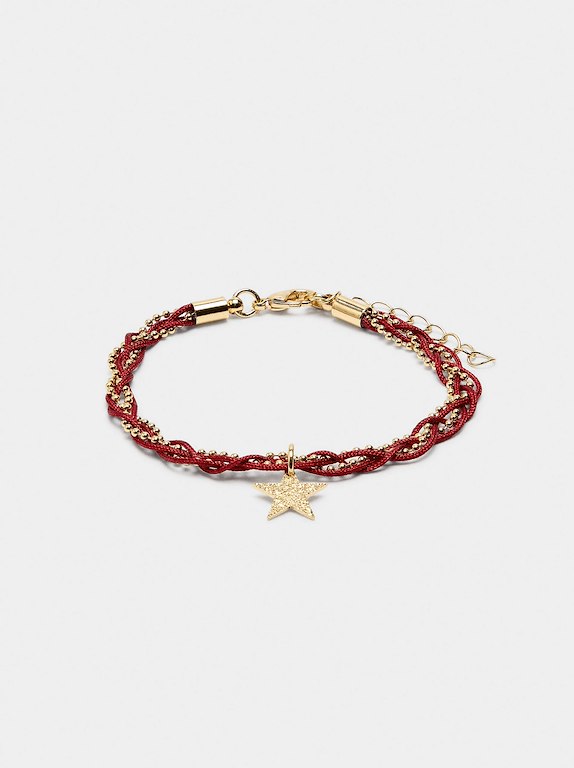 BRACELET WITH CORD AND STAR CHARM