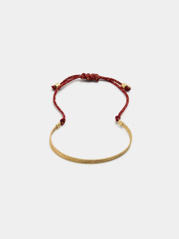 RIGID BRACELET WITH ADJUSTABLE DRAWSTRING