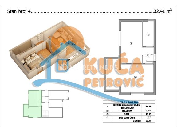 Novogradnja 32m2 Branko Bjegović