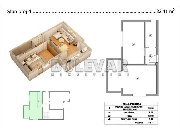 Novogradnja 32m2 Branko Bjegović
