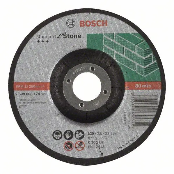 Bosch Rezna ploča ispupčena Standard For Stone C 30 S Bf 125 mm, 25 komada