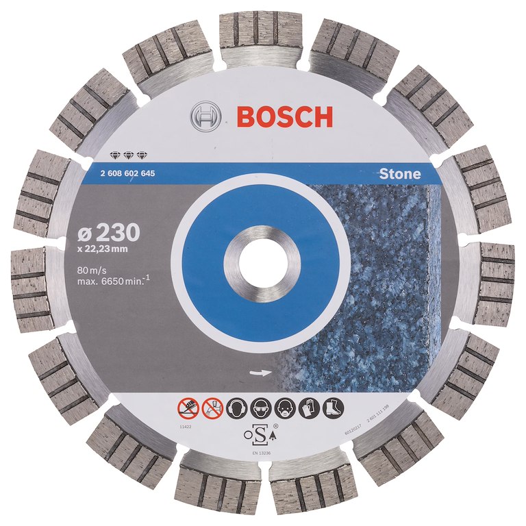 Bosch Dijamantska rezna ploča Best for Stone 2608602645, 230 x 22,23 x 2,4 x 15 mm