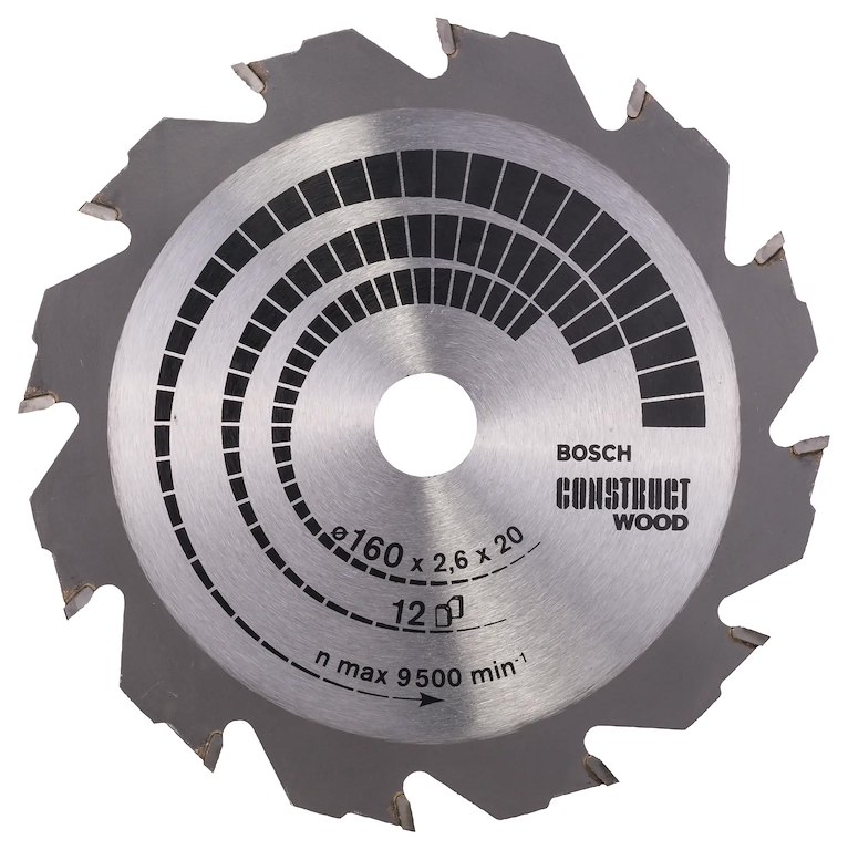 Bosch List kružne testere Construct Wood 160 x 20/16 x 2,6 mm; 12 2608640630, 160 x 20/16 x 2,6 mm; 12