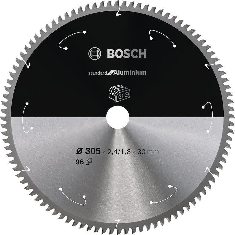Bosch List kružne testere za aluminijum za akumulatorske testere 305x2.4/1.8x30 T96 2608837782, 305x2.4/1.8x30 T96