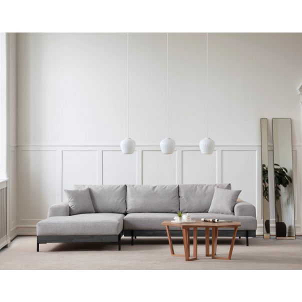 ATELIER DEL SOFA Ugaona garnitura Eti crna, leva, siva