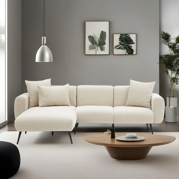 ATELIER DEL SOFA Ugaona garnitura Side, leva, krem