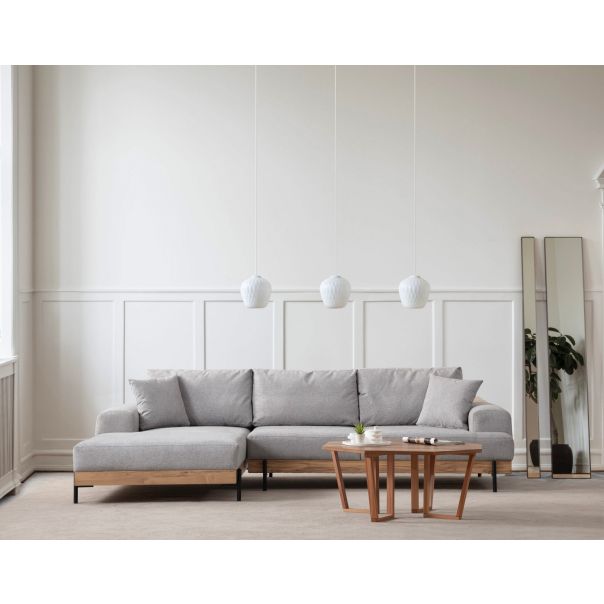 ATELIER DEL SOFA Ugaona garnitura Eti, leva, krem/siva