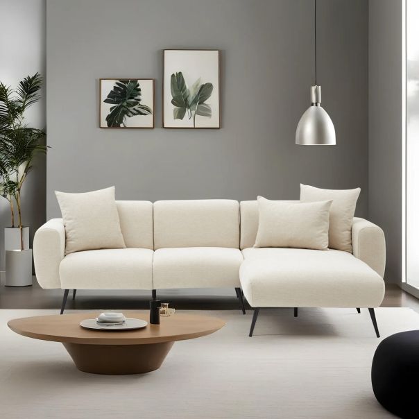 ATELIER DEL SOFA Ugaona garnitura Side, desna, krem