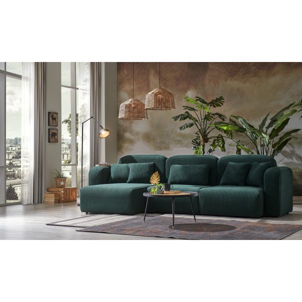 ATELIER DEL SOFA Ugaona garnitura Kuba, zelena