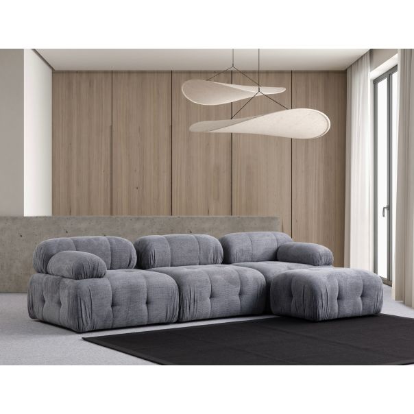 ATELIER DEL SOFA Modularna ugaona garnitura Petite 3, siva