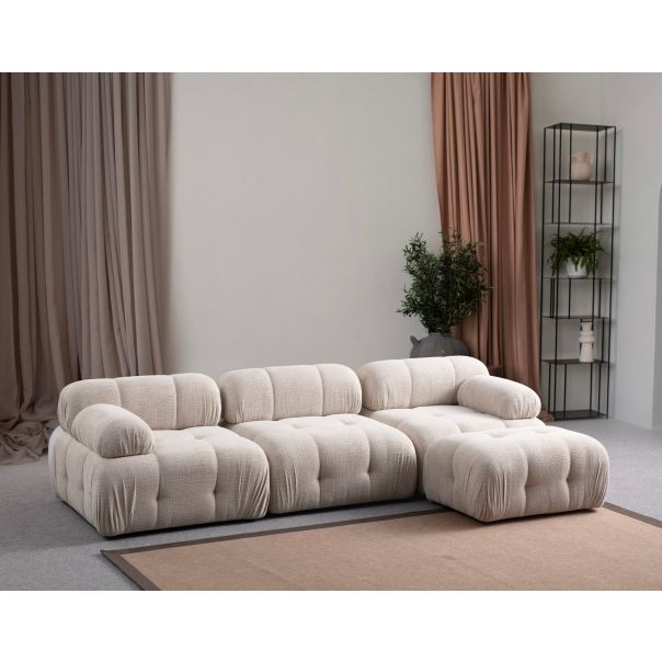 ATELIER DEL SOFA Modularna ugaona garnitura Petite 3, krem