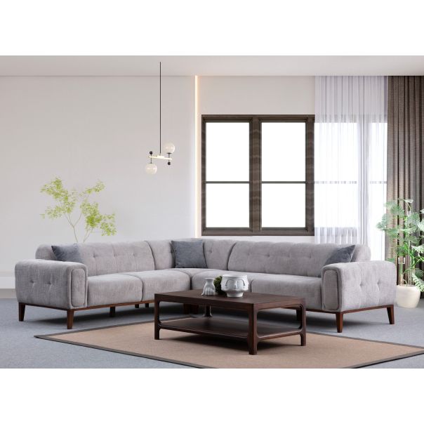 ATELIER DEL SOFA Ugaona garnitura Athena L2-C-3R, svetlosiva