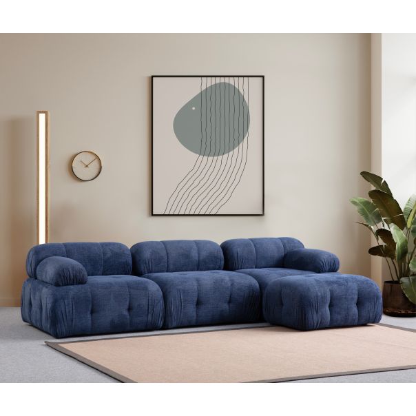 ATELIER DEL SOFA Modularna ugaona garnitura Petite 3, tamnoplava