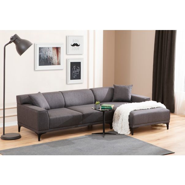 ATELIER DEL SOFA Ugaona garnitura Petra, desna, antracit