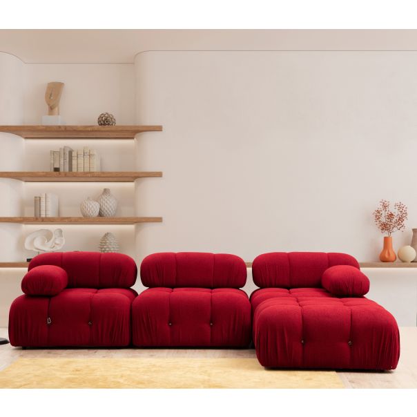 ATELIER DEL SOFA Modularna ugaona garnitura Bubble, crvena